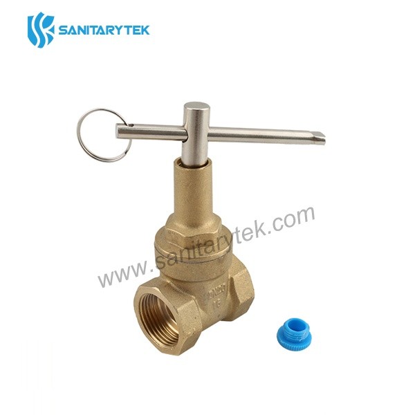 Lockable brass gate valve